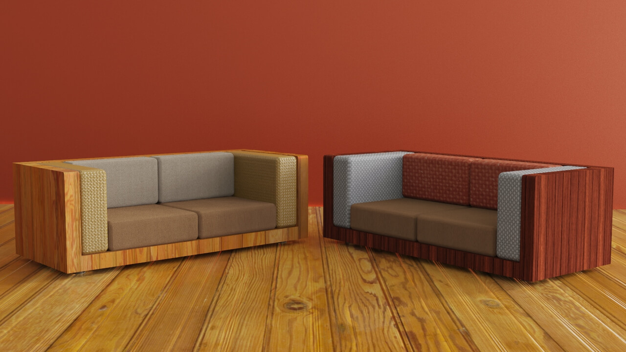 Sofa 3D Render, Digital Art by Furqan03