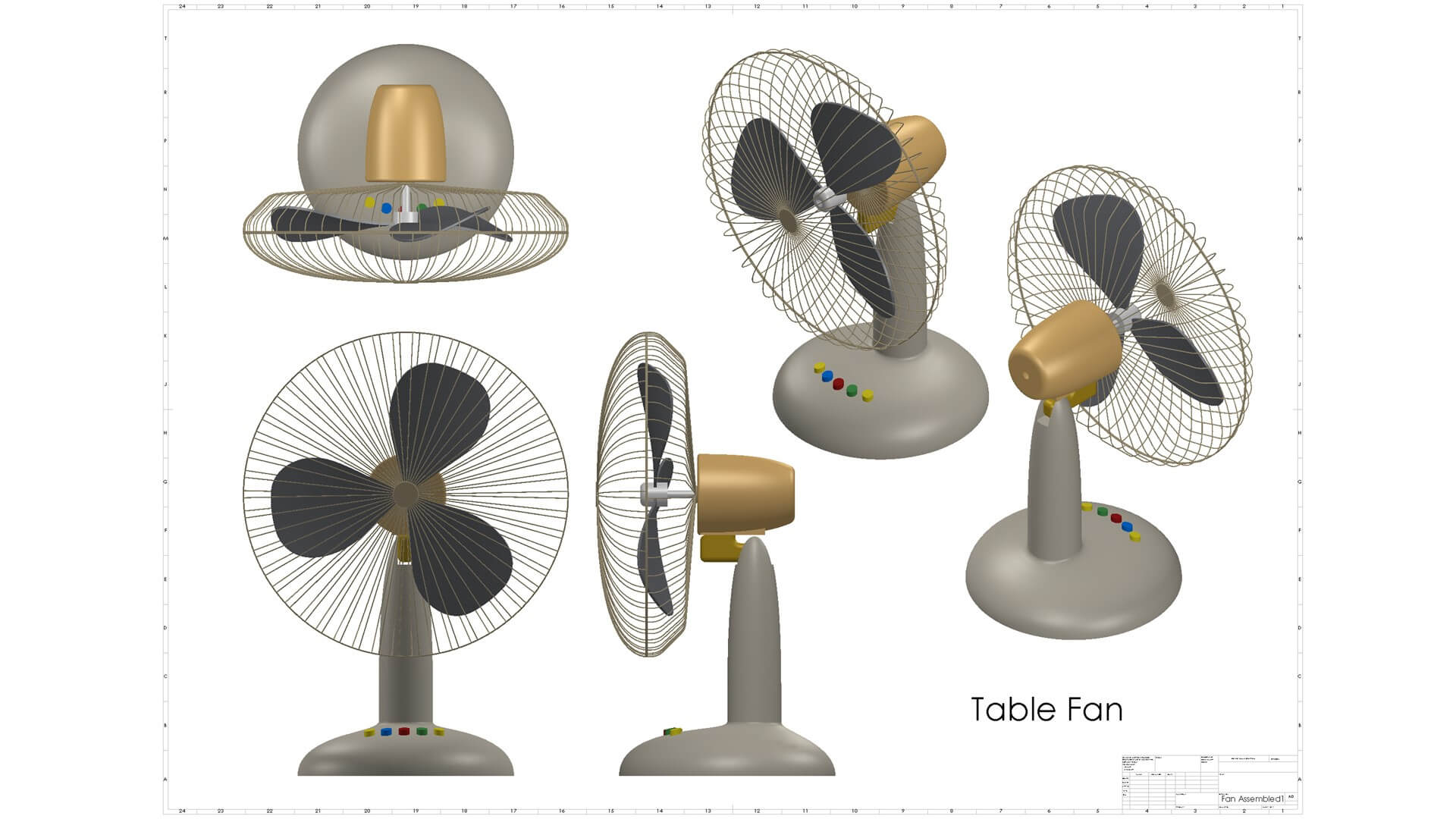 Table Fan 3D Render, Digital Art by Furqan03
