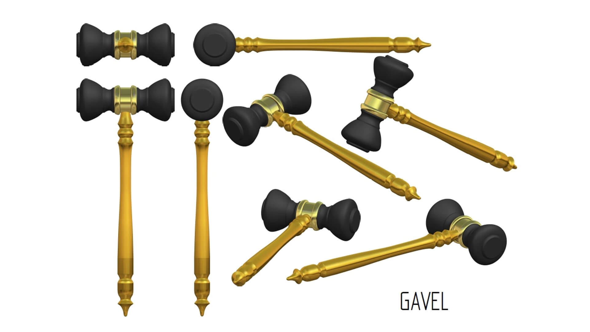 Gavel (Judge's Hammer) - 3D Print Model by Furqan03