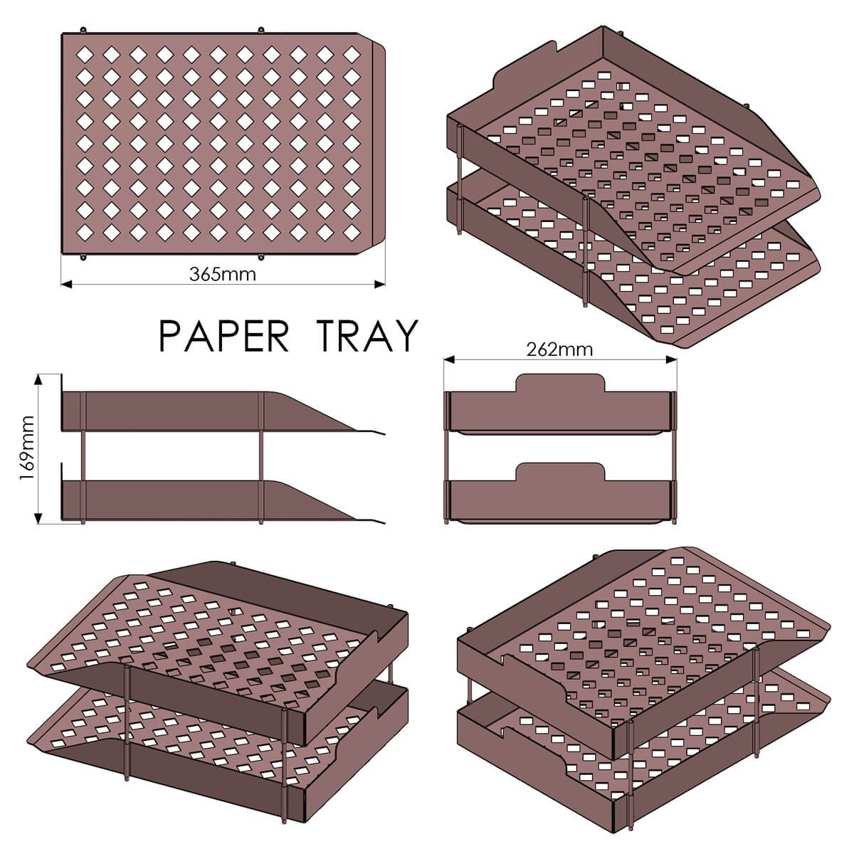 2 Step Paper Tray - 3D Model by Furqan03