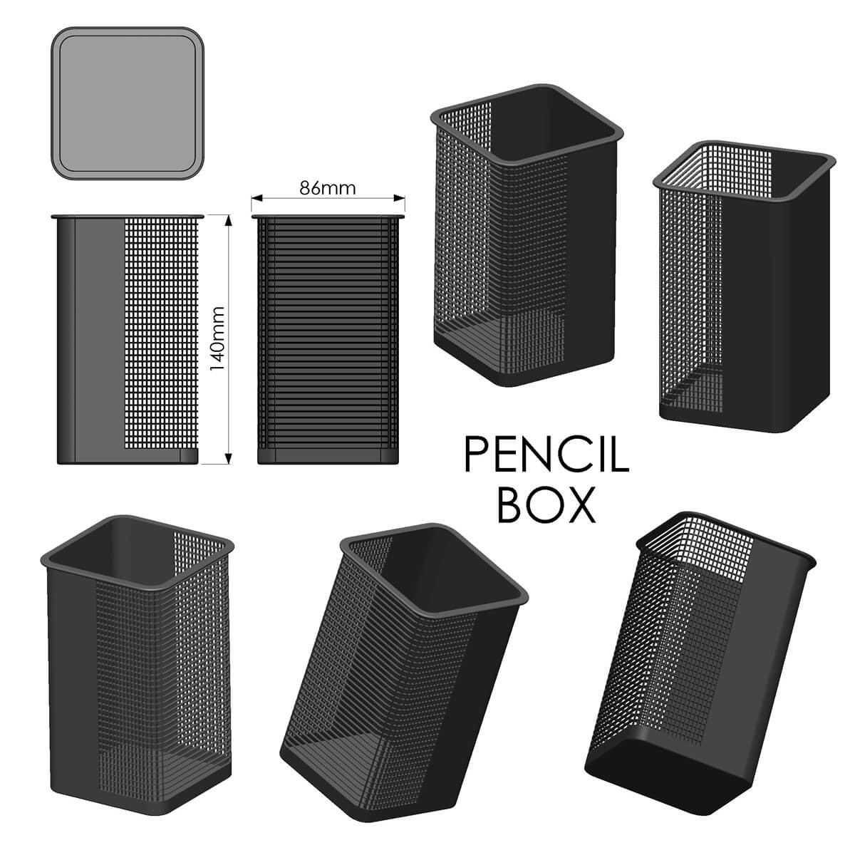Pencil Box for Table - 3D Model by Furqan03