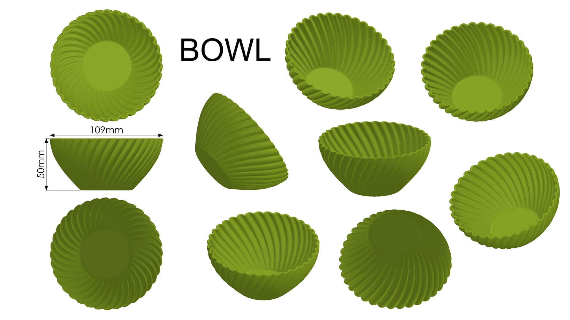 Printable Bowl - 3D Print Model by Furqan03