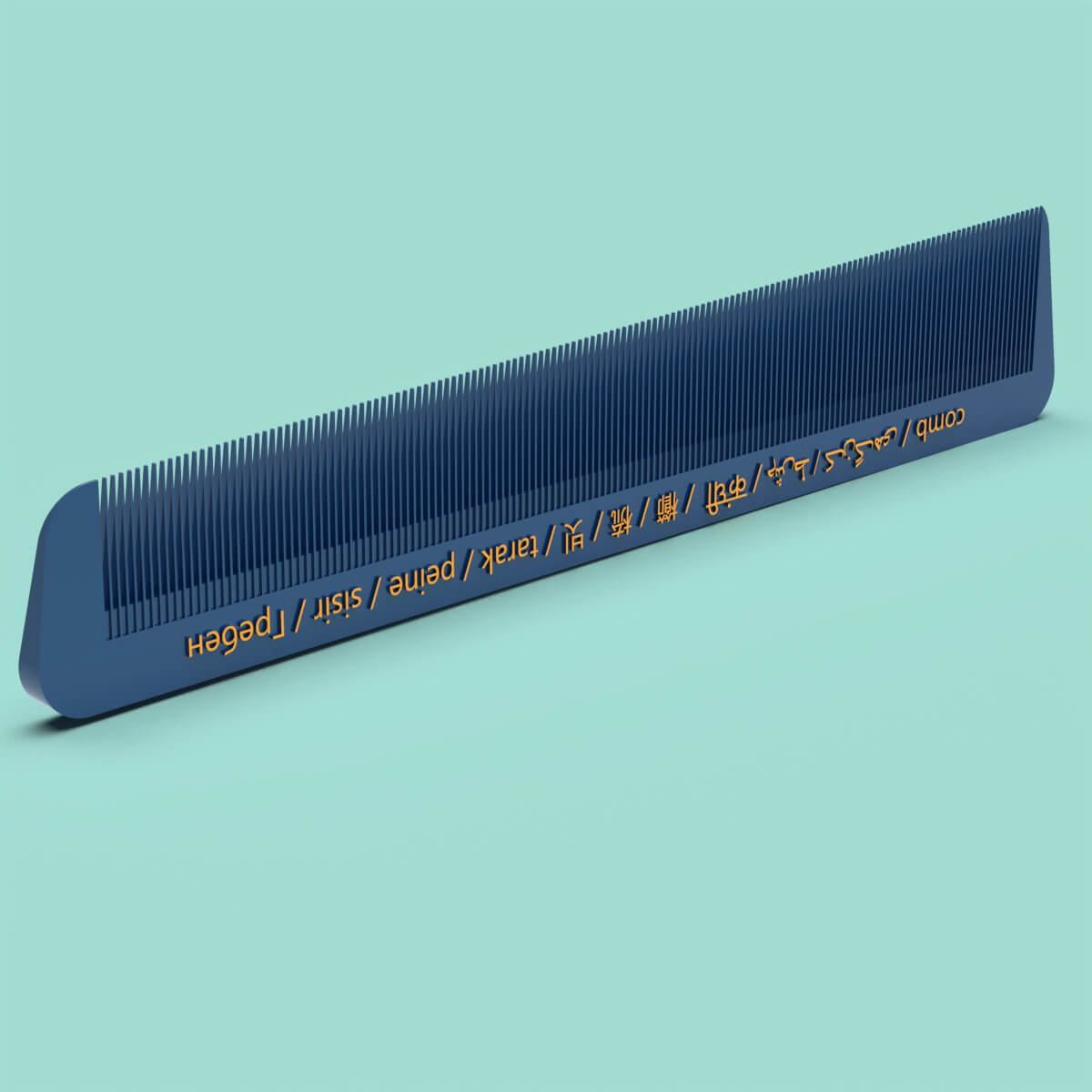 Printable Hair Comb - 3D Print Model by Furqan03