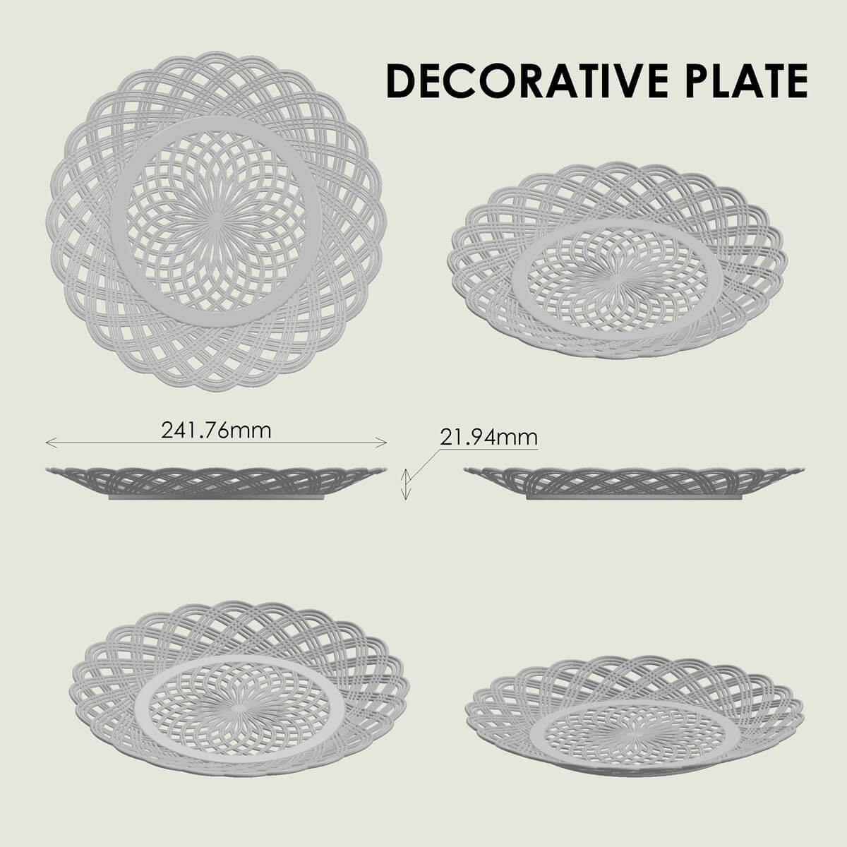 Printable Decorative Plate - 3D Model by Furqan03