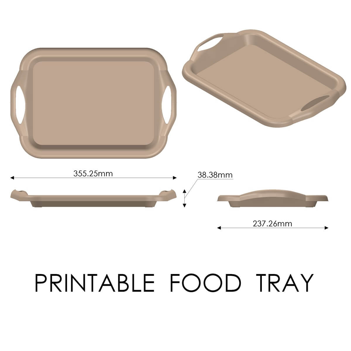 Printable Food Tray - 3D Model by Furqan03