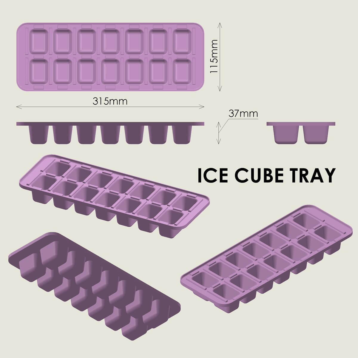 Printable Ice Cube Tray - 3D Model by Furqan03