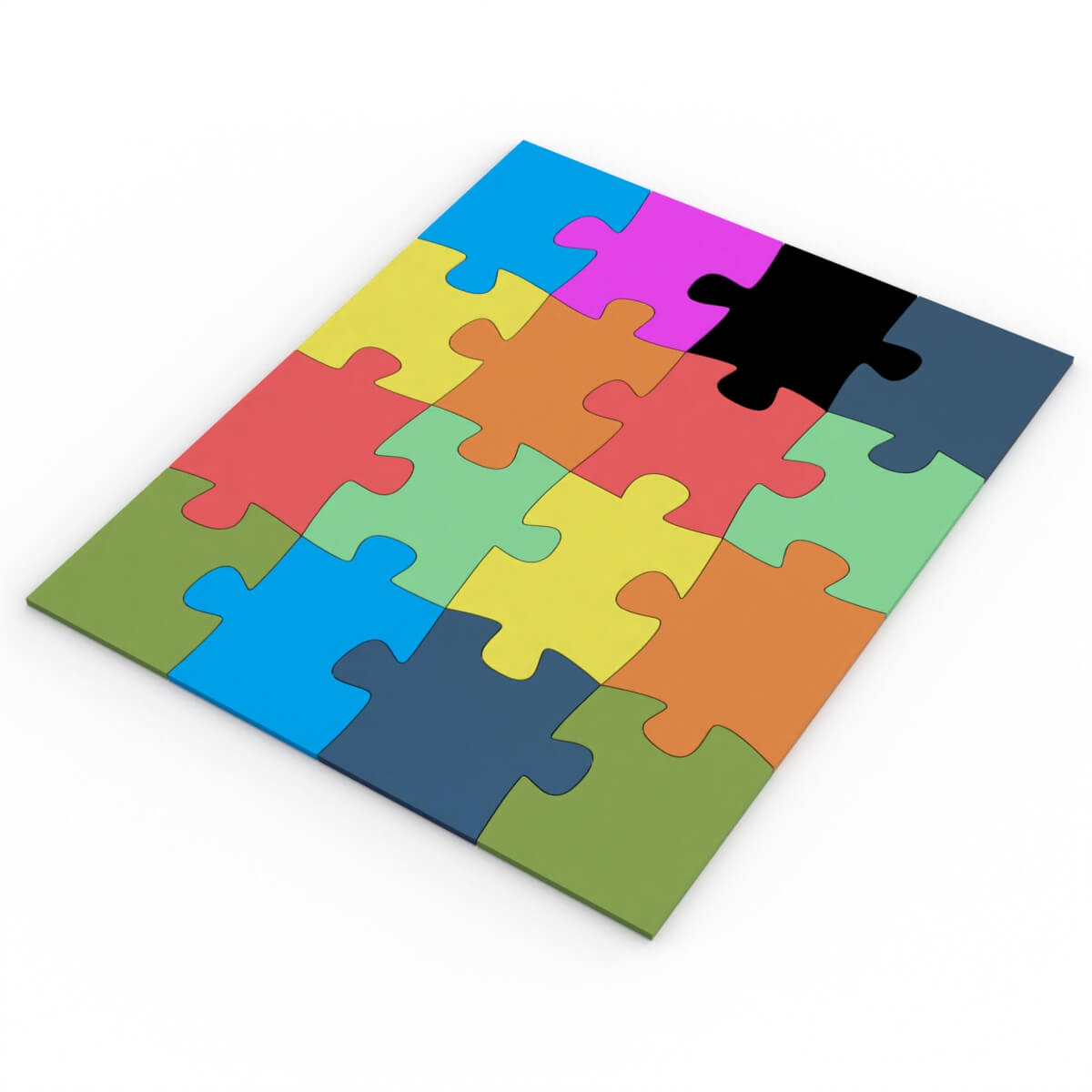16 Piece Printable Jigsaw Puzzle - 3D Model by Furqan03