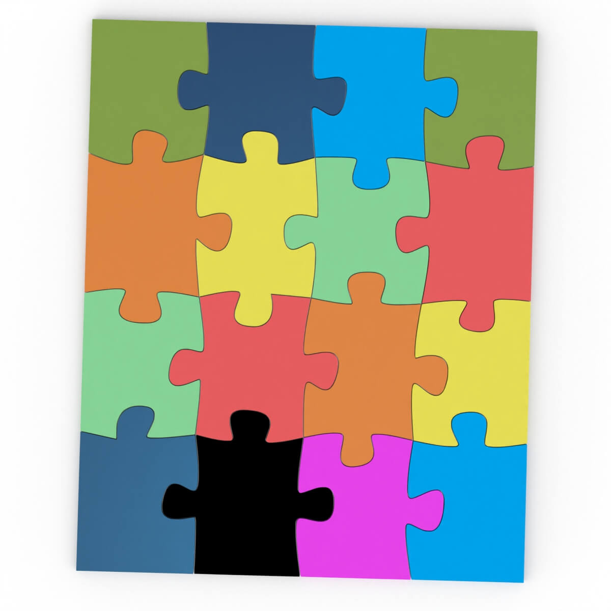 16 Piece Printable Jigsaw Puzzle - 3D Model by Furqan03