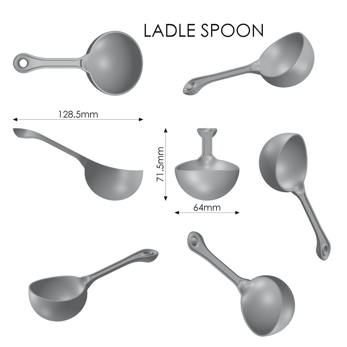 Printable Ladle Spoon - 3D Print Model by Furqan03