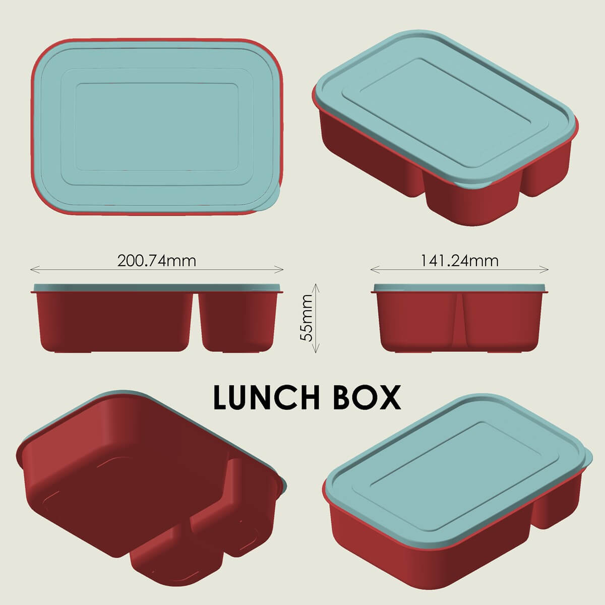 Printable Lunch Box - 3D Model by Furqan03