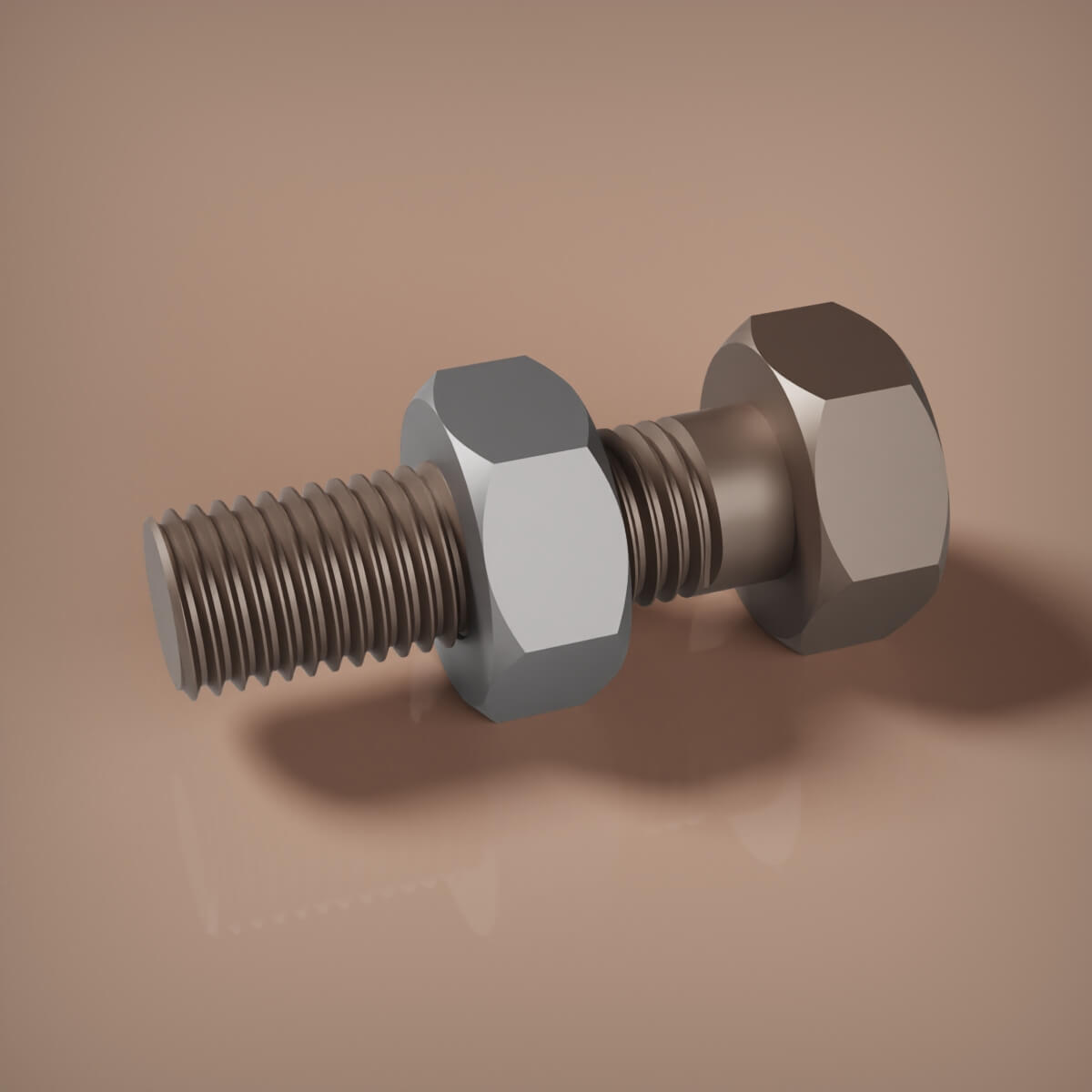 Printable M12X1.5 Bolt and Nut - 3D Model by Furqan03