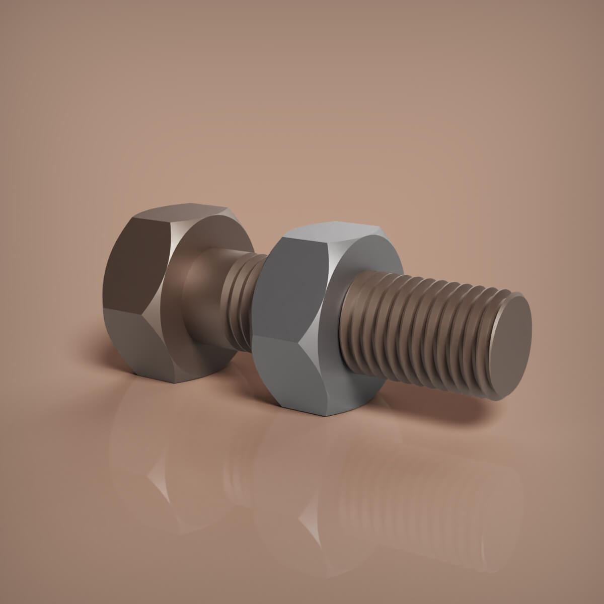 Printable M12X1.5 Bolt and Nut - 3D Model by Furqan03