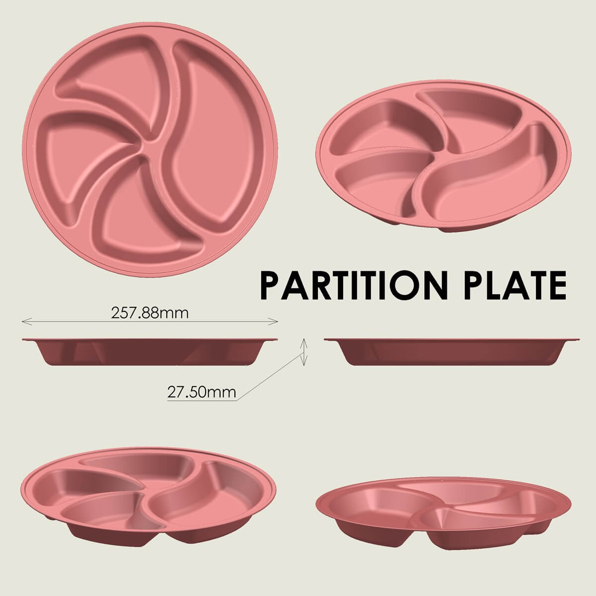 Printable Partition Plate - 3D Model by Furqan03