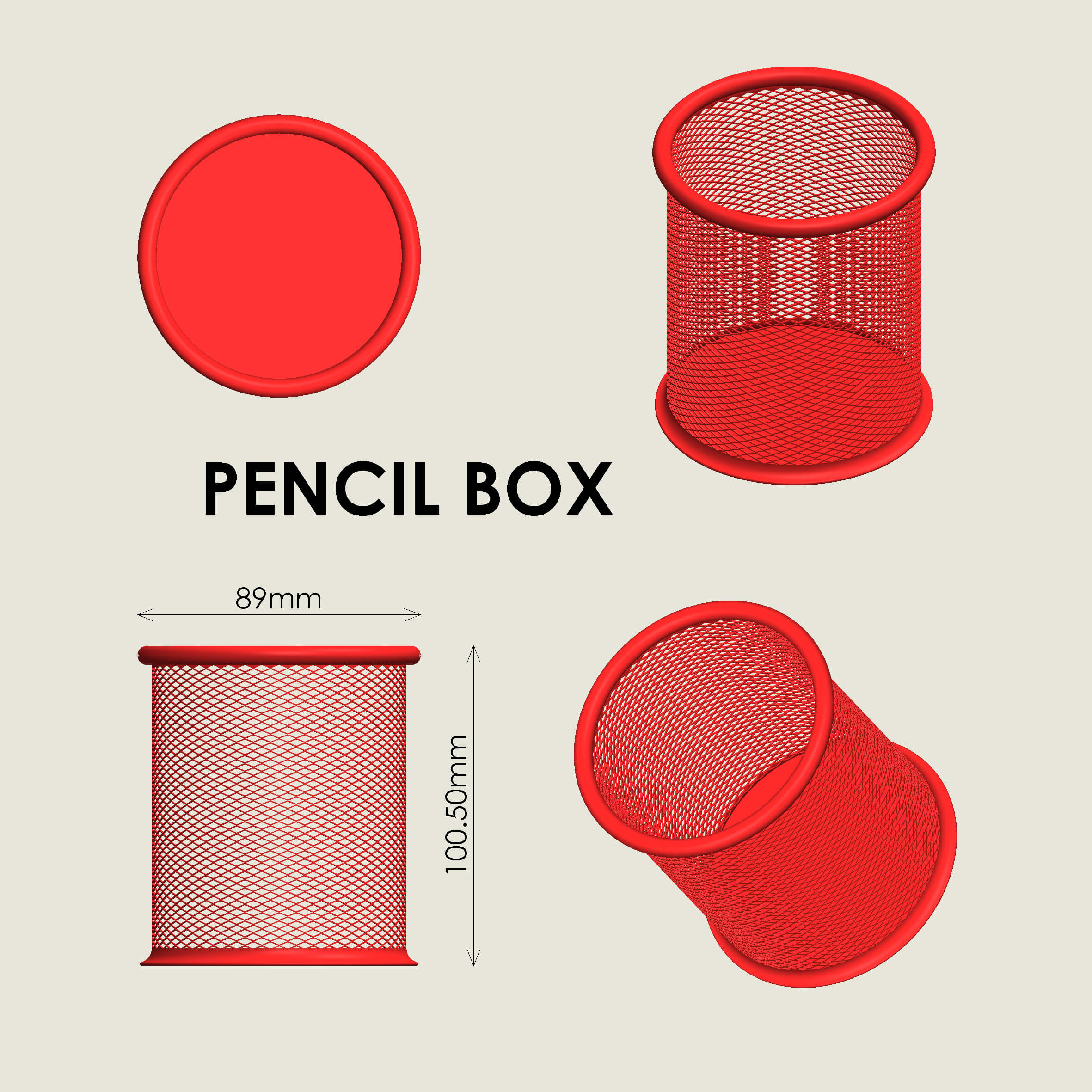 Printable Pencil Box - 3D Model by Furqan03