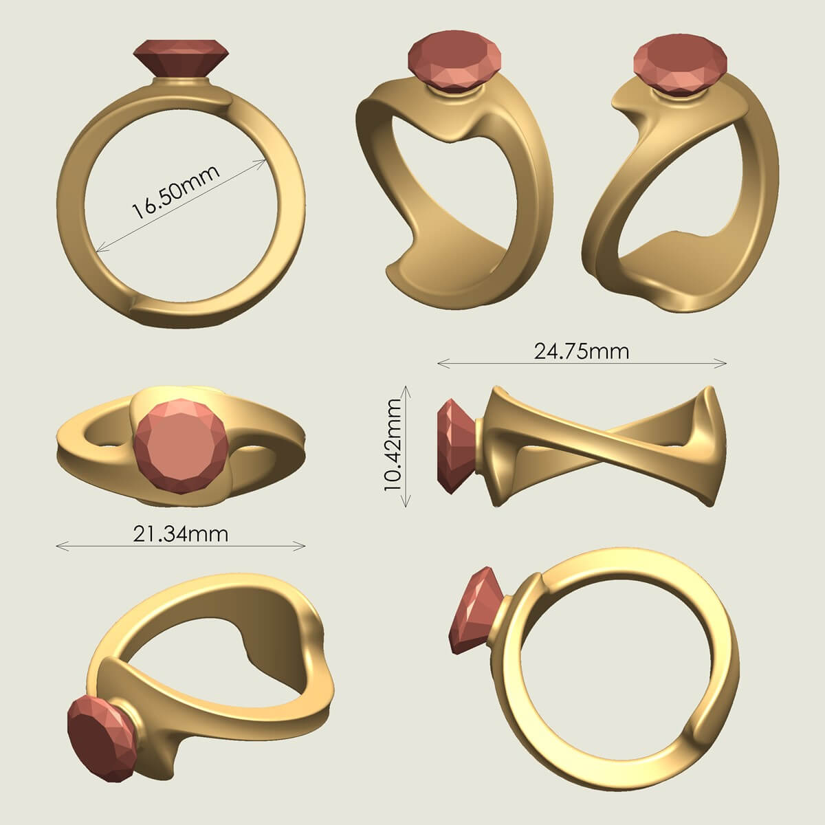Printable Ring - 3D Model by Furqan03