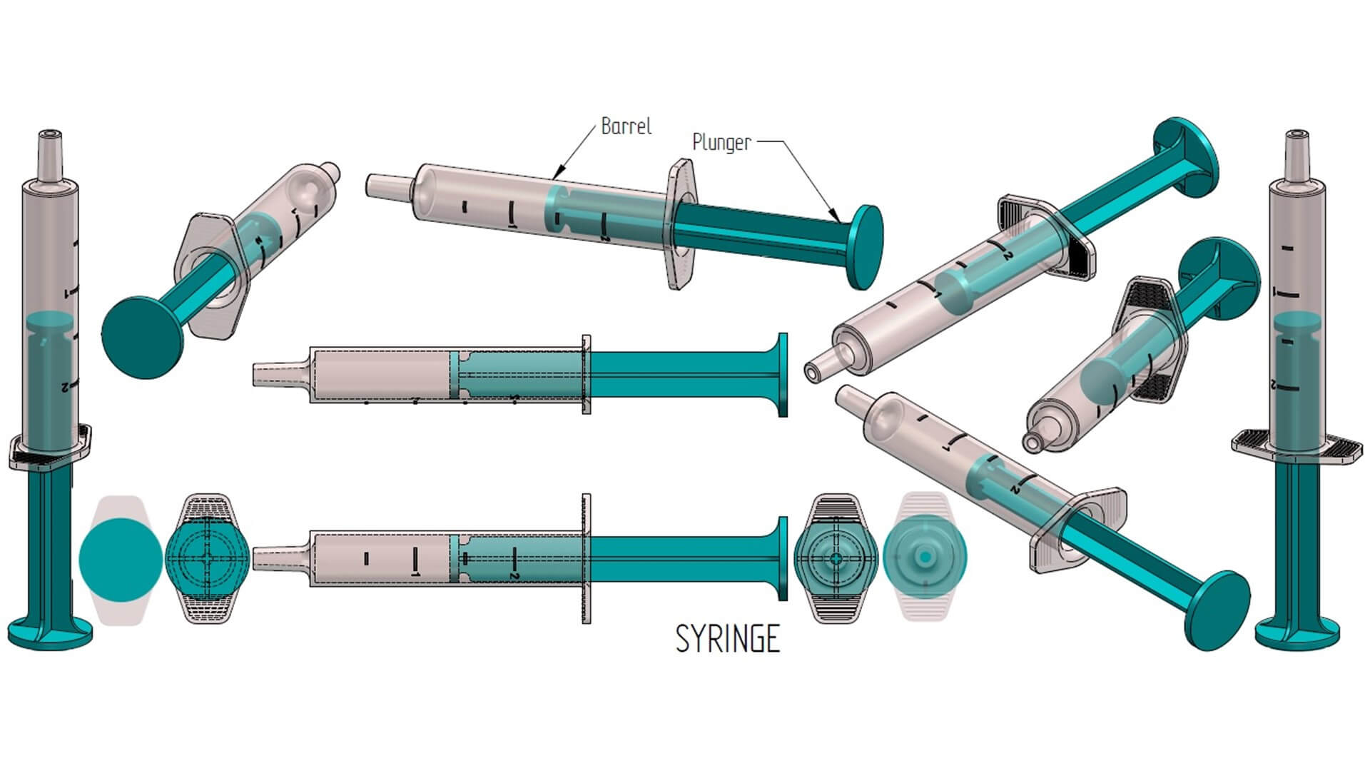 Printable Syringe - 3D Model by Furqan03