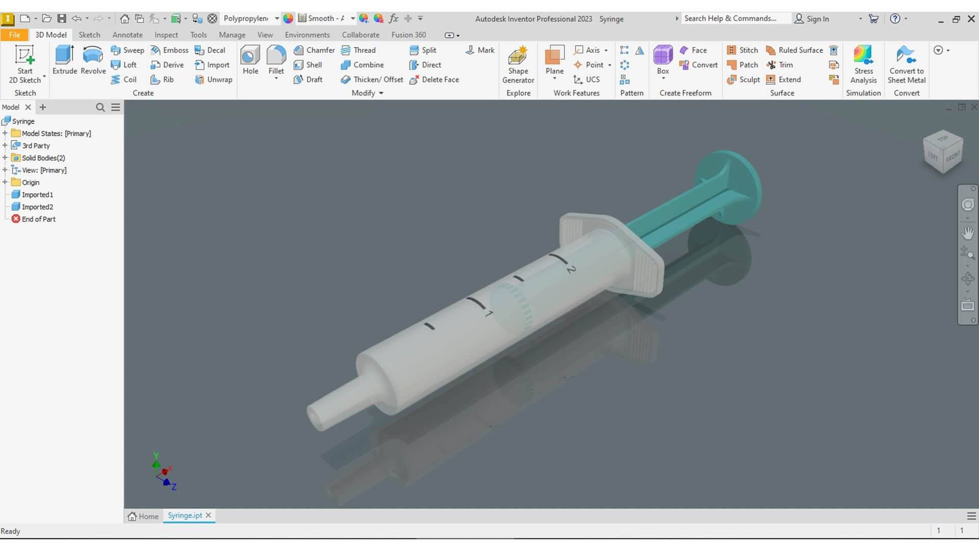 Printable Syringe - 3D Model by Furqan03