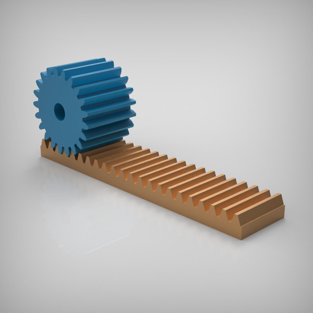 Printable Rack and Pinion Gears - 3D Model by Furqan03