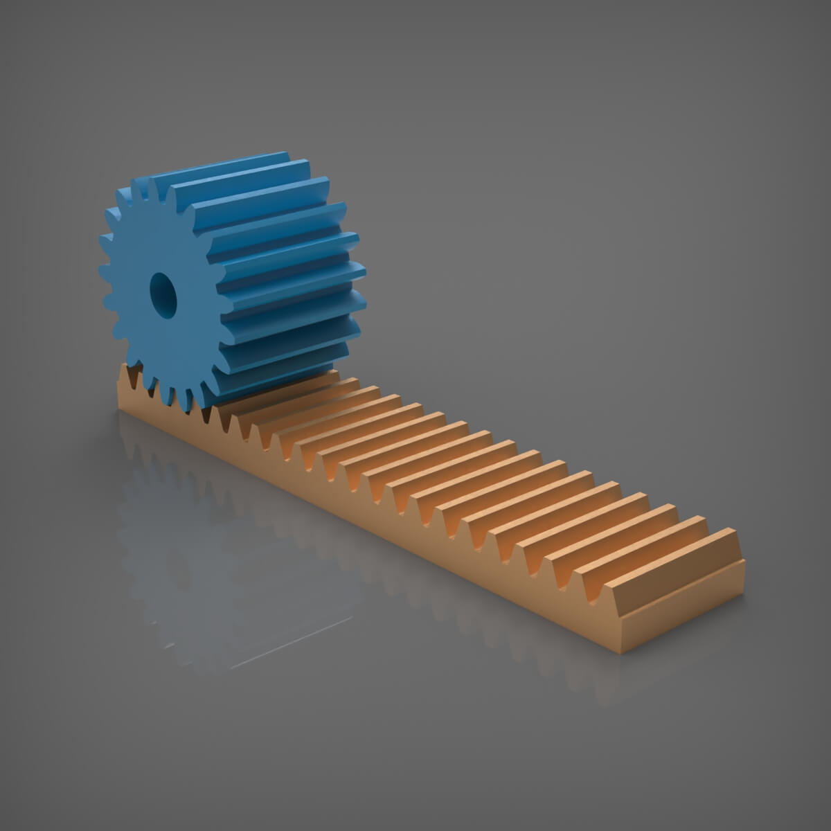 Printable Rack and Pinion Gears - 3D Model by Furqan03