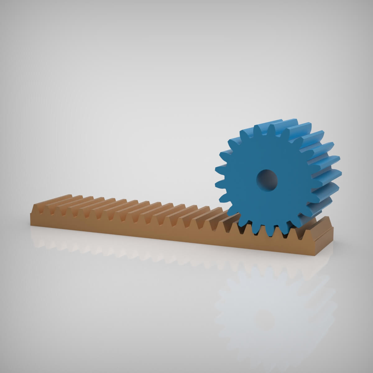 Printable Rack and Pinion Gears - 3D Model by Furqan03