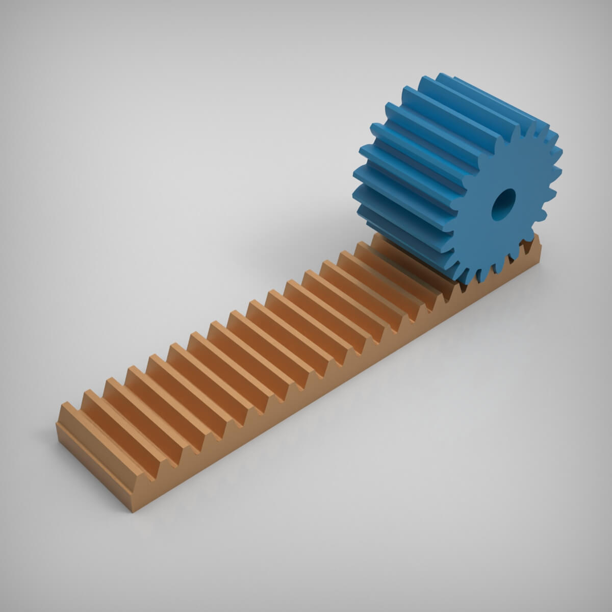 Printable Rack and Pinion Gears - 3D Model by Furqan03