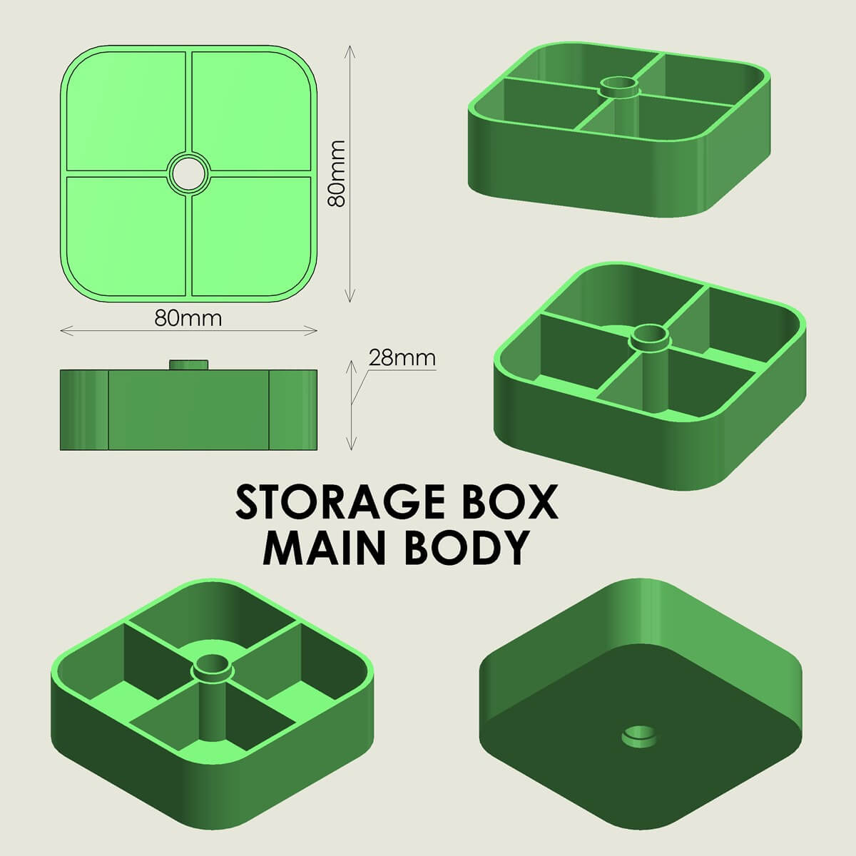 Printable Storage Box - 3D Model by Furqan03