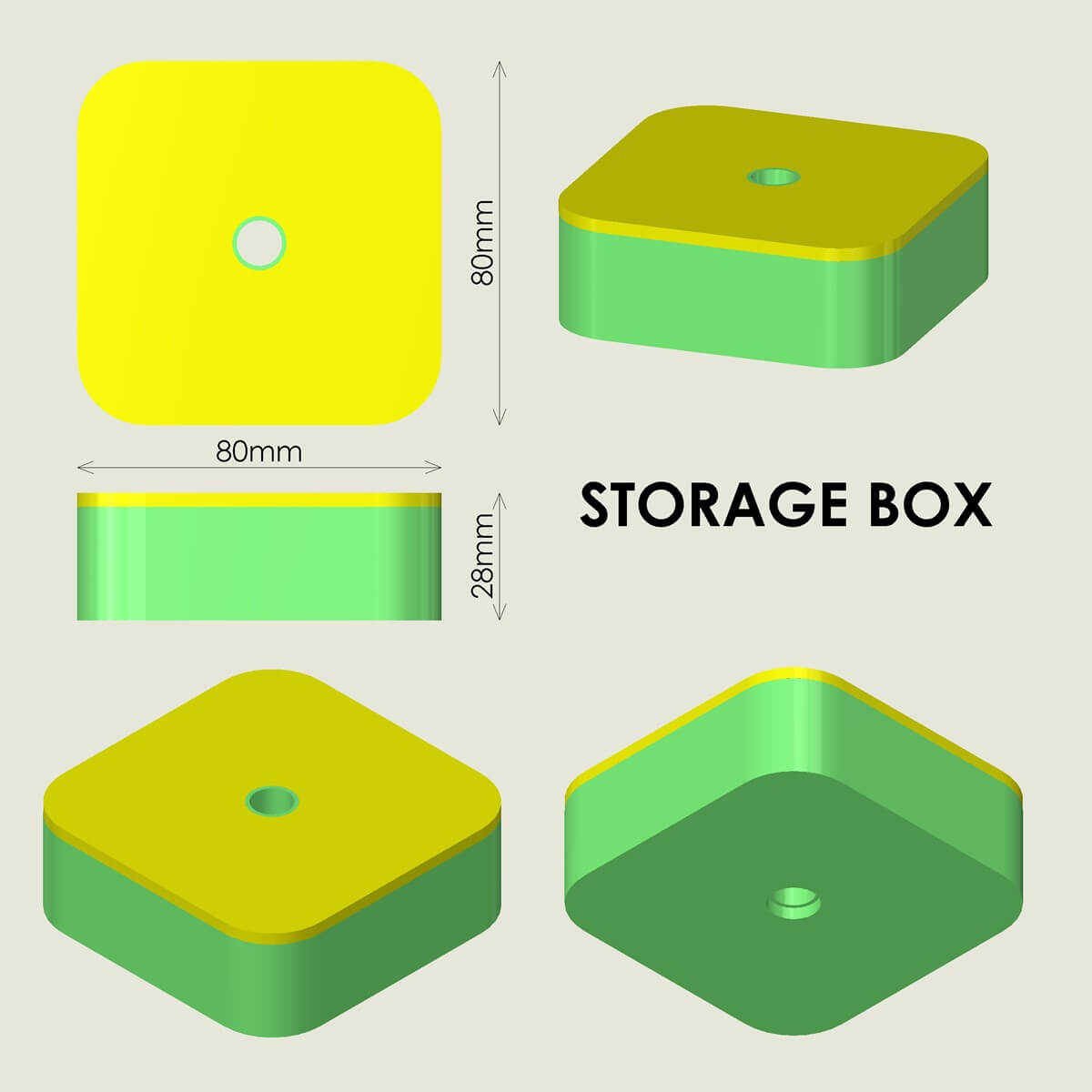 Printable Storage Box - 3D Model by Furqan03