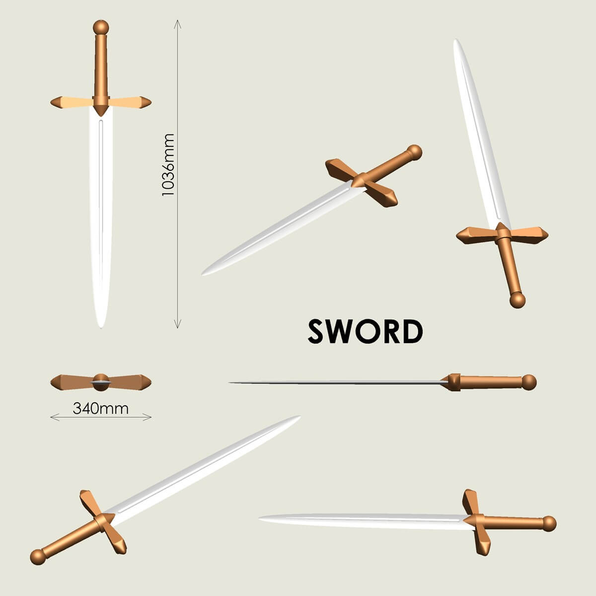 Printable Sword - 3D Model by Furqan03