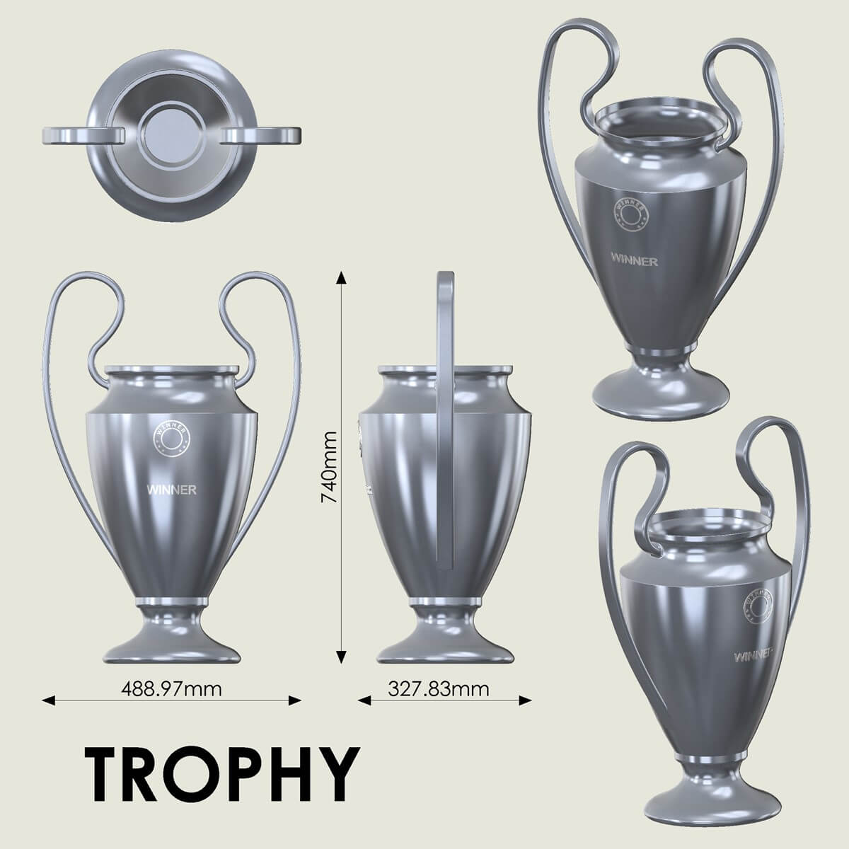 Winner's Trophy - 3D Model by Furqan03