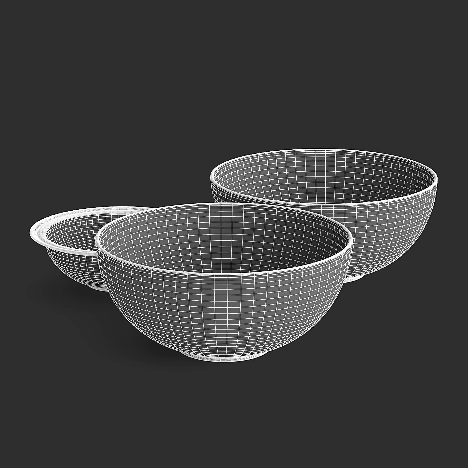 Bowls Bowls Bowls - 3D Model by fusemesh