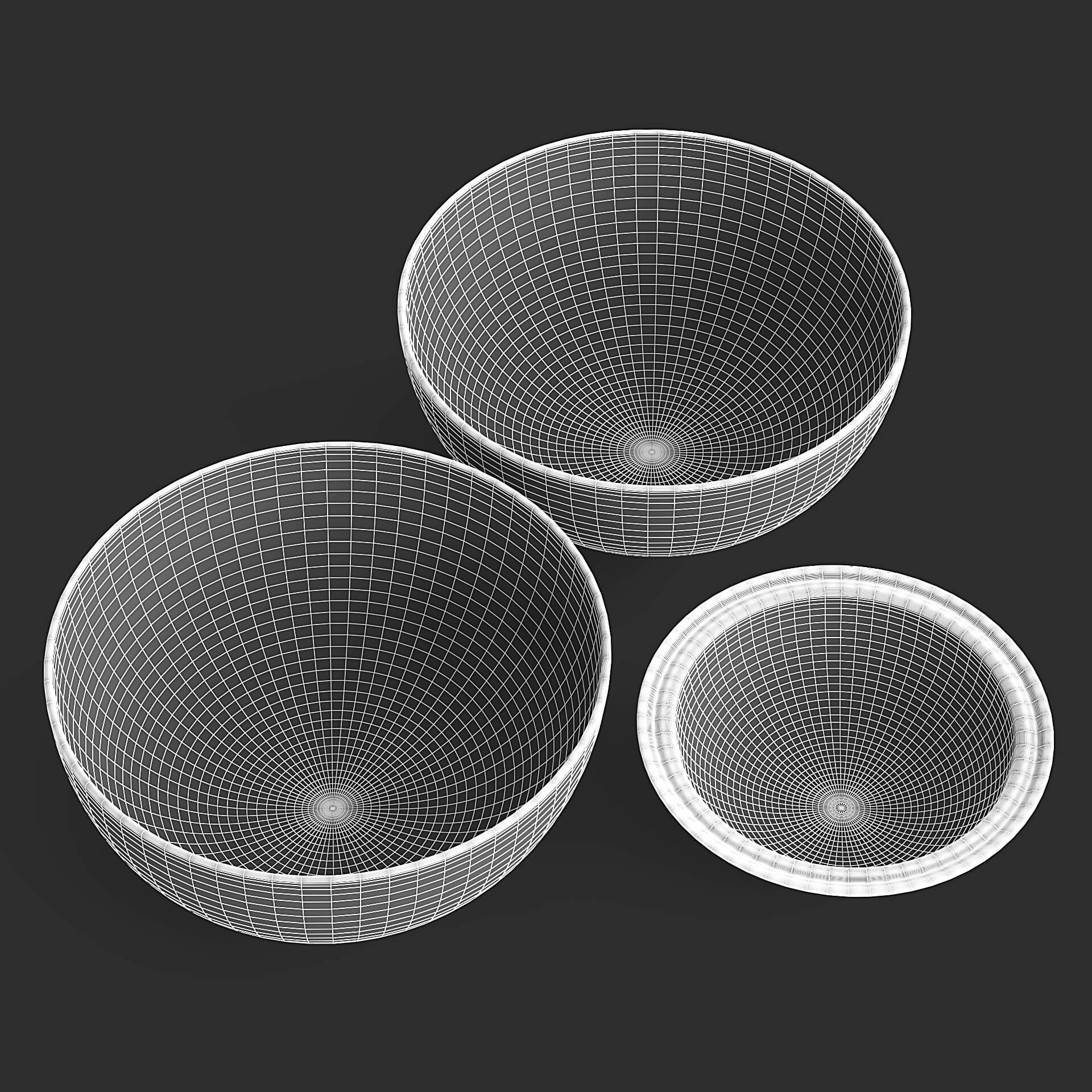 Bowls Bowls Bowls - 3D Model by fusemesh