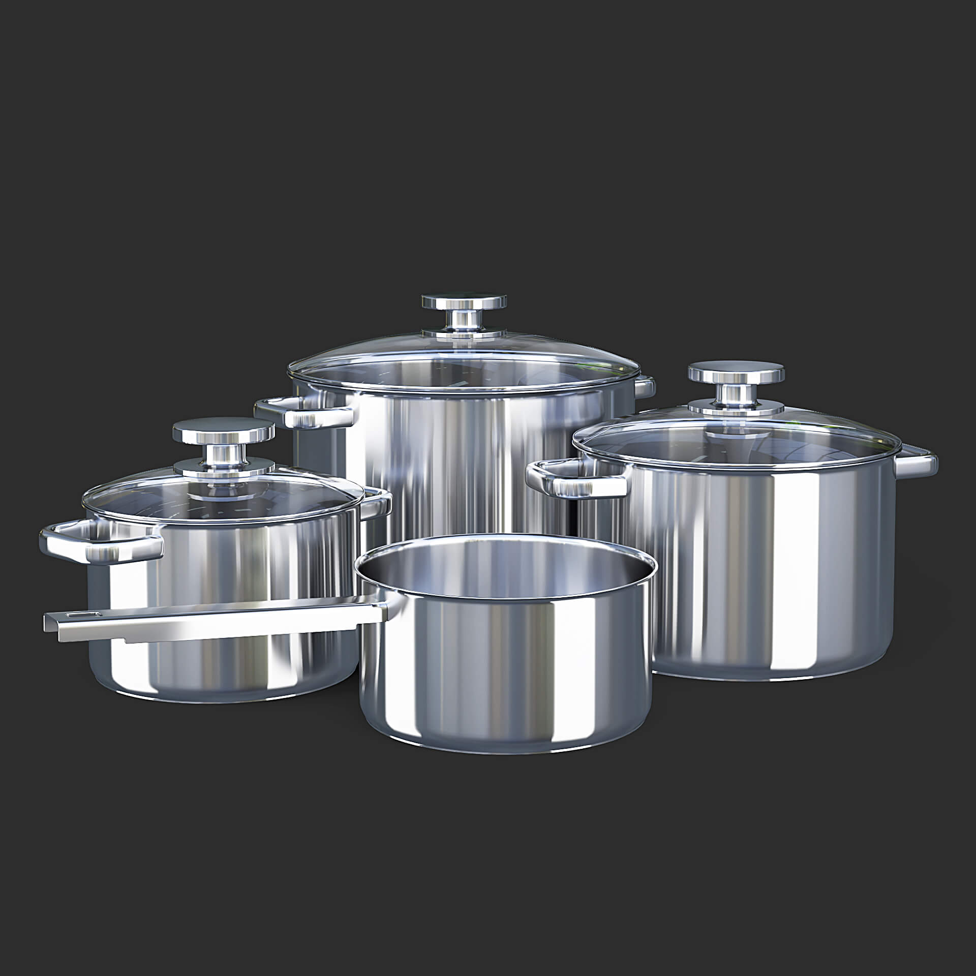 Kitchen Pots - 3D Model by fusemesh