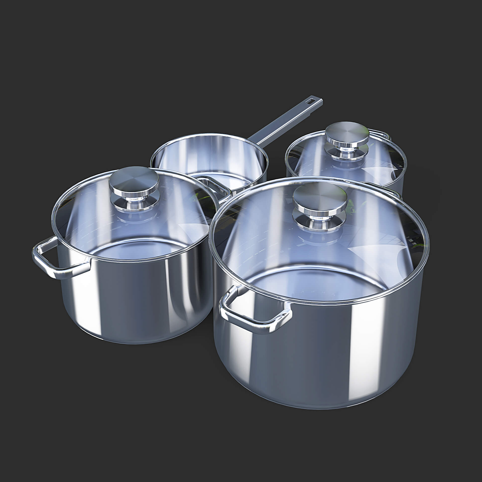 Kitchen Pots - 3D Model by fusemesh