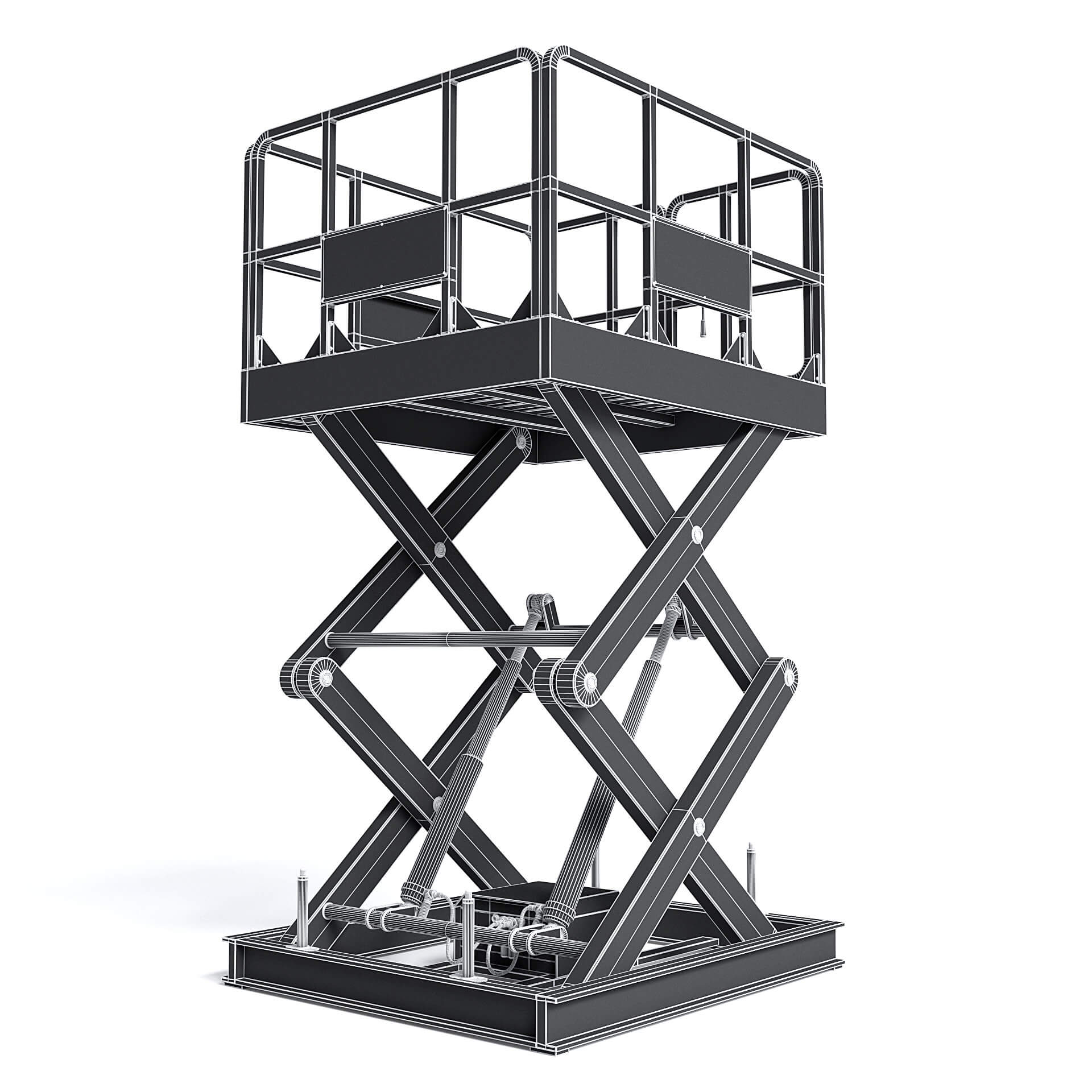 Scissor Freight Lift - 3D Model by fusemesh