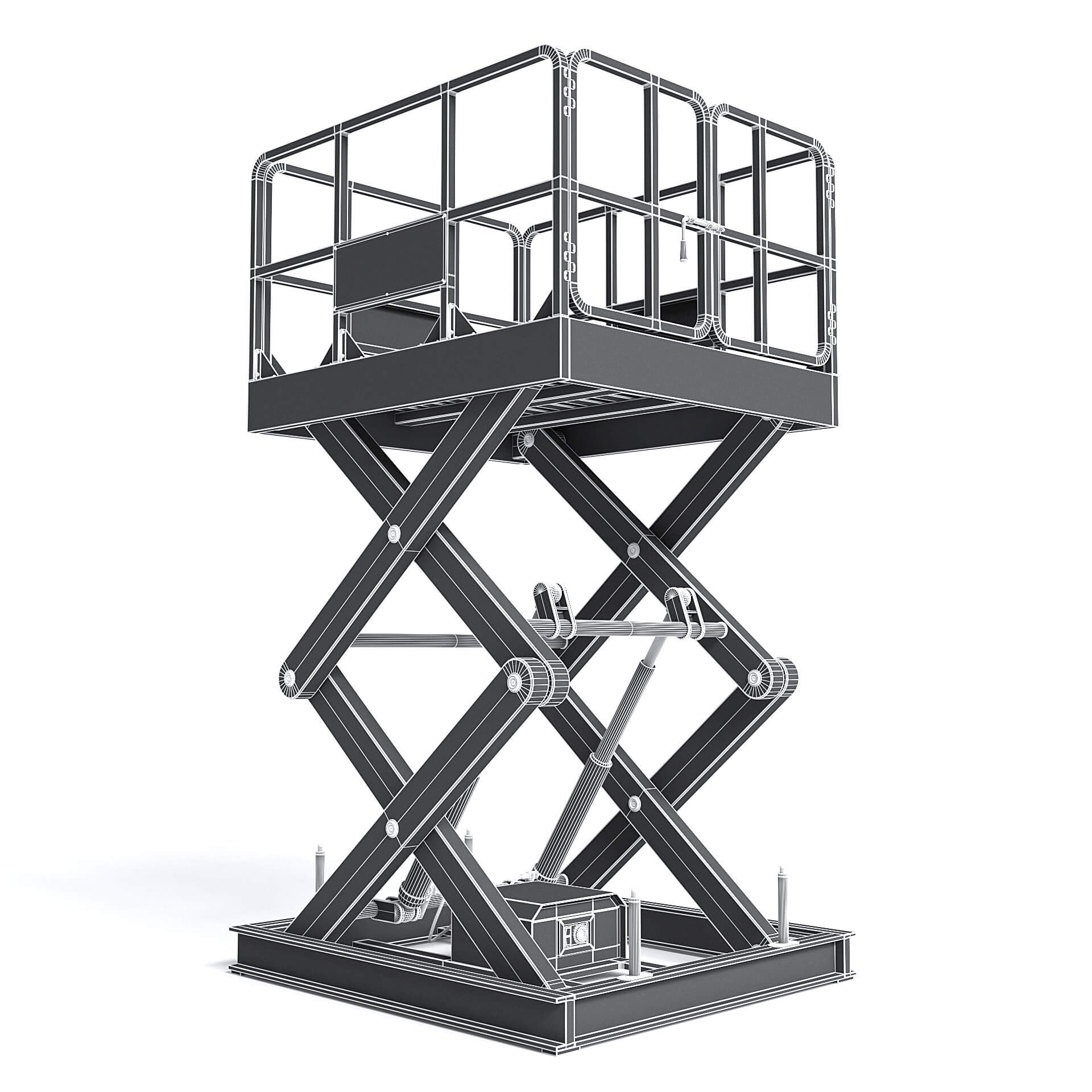 Scissor Freight Lift - 3D Model by fusemesh