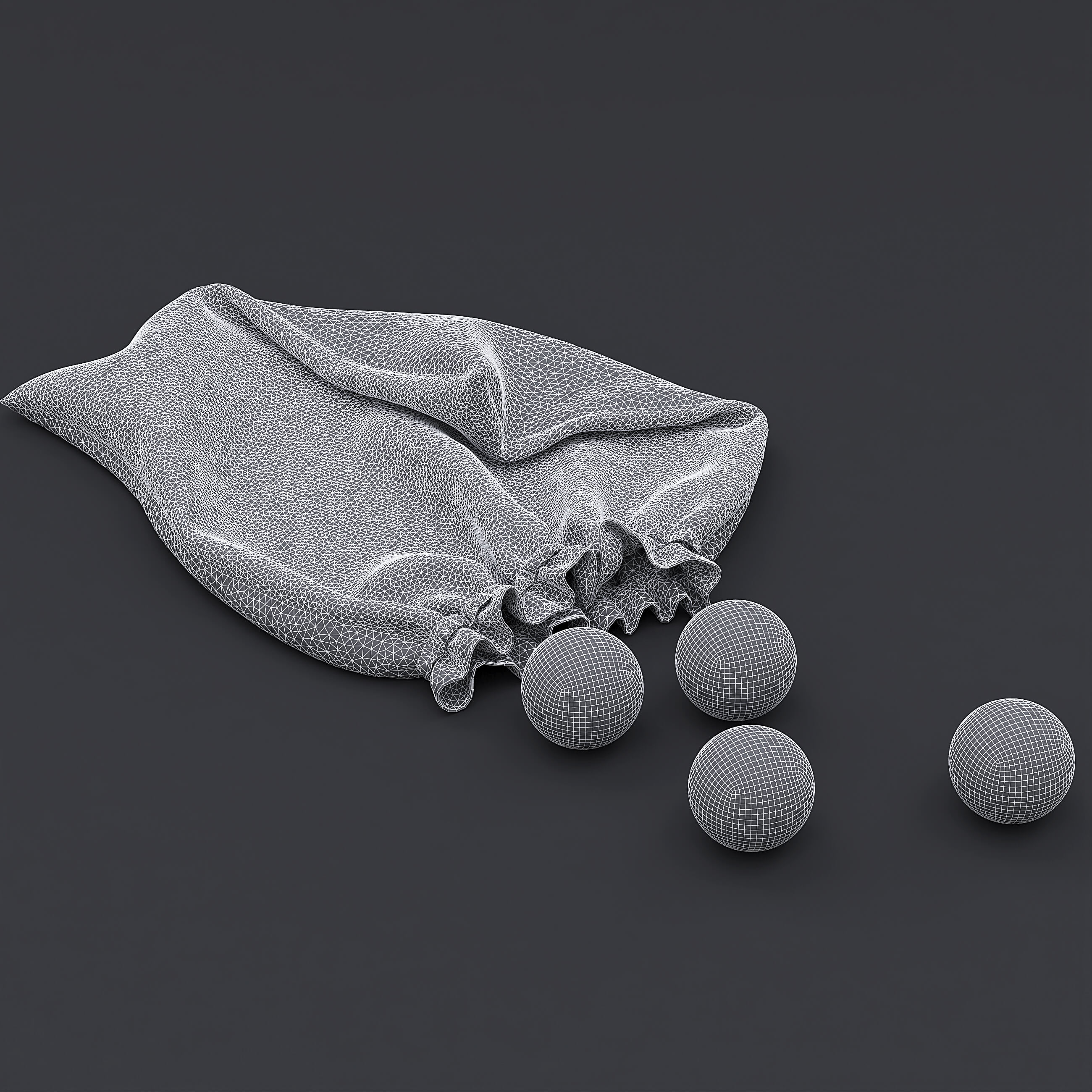 Small Fabric Bag - 3D Model by fusemesh