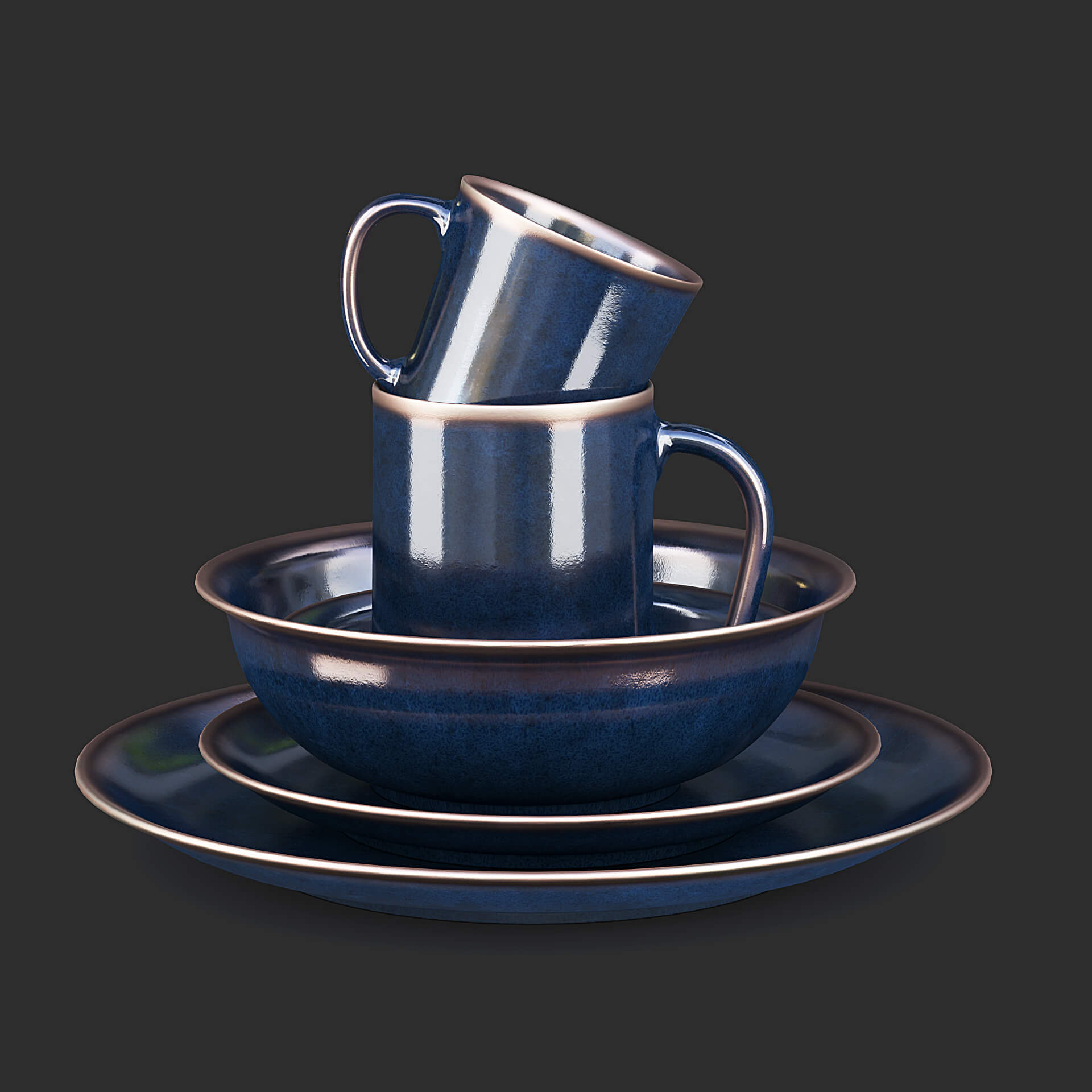 Tableware Set II - 3D Model by fusemesh