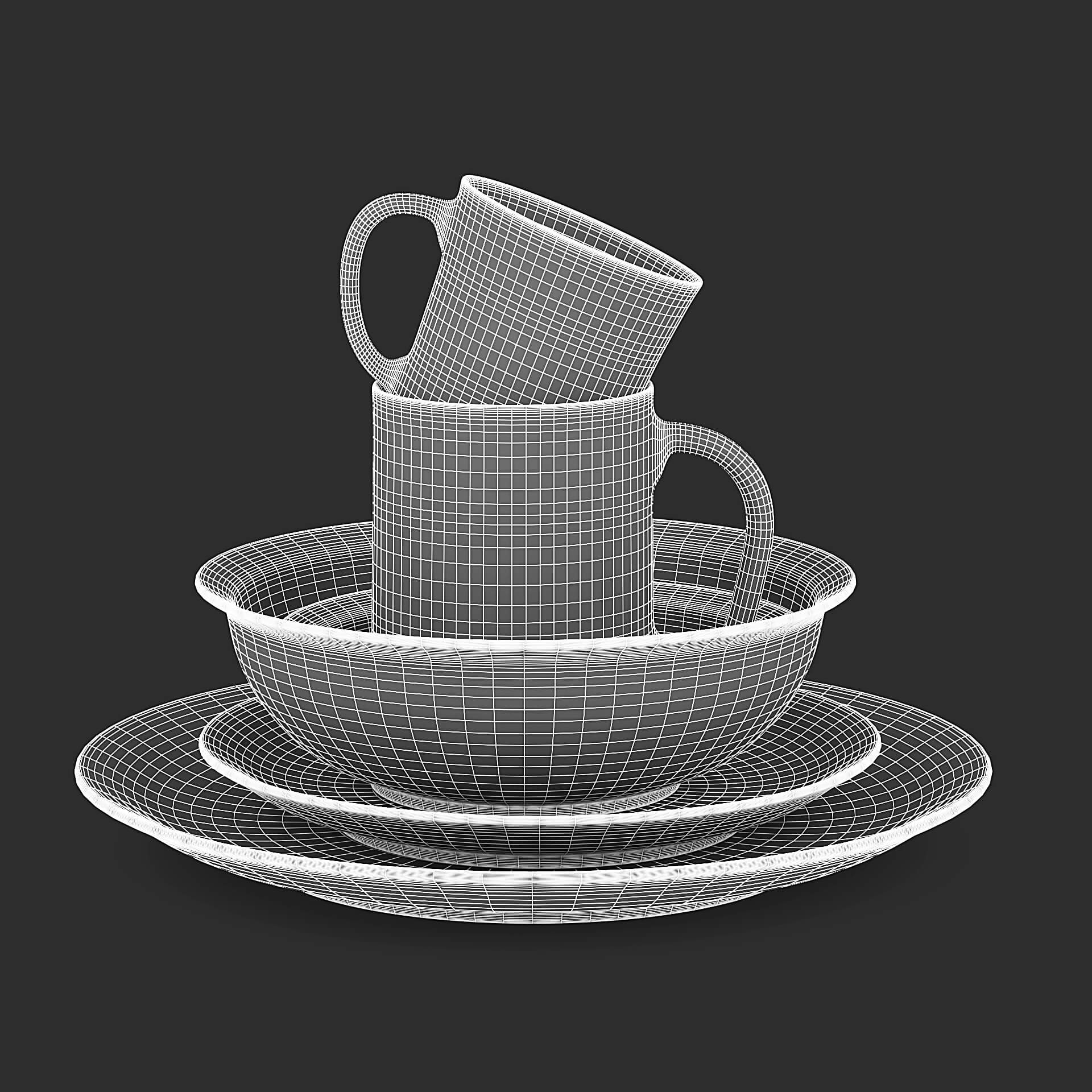 Tableware Set II - 3D Model by fusemesh