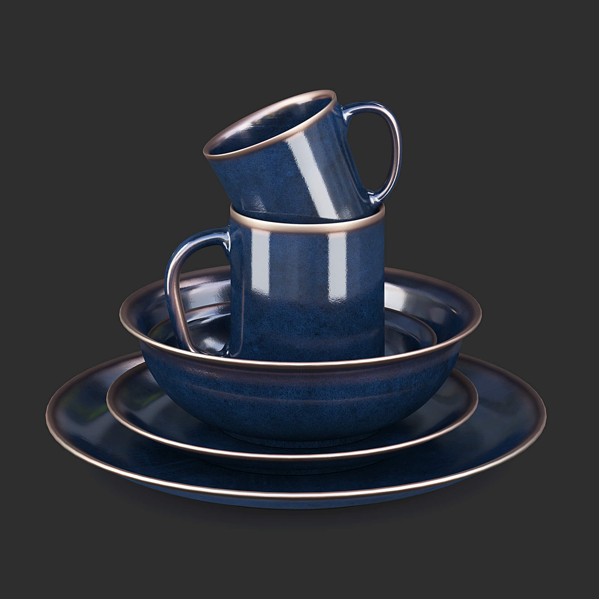 Tableware Set II - 3D Model by fusemesh