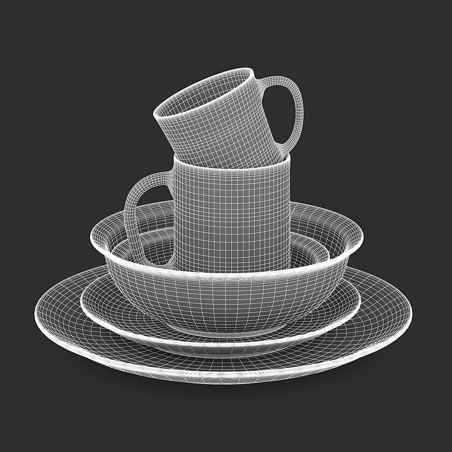 Tableware Set II - 3D Model by fusemesh