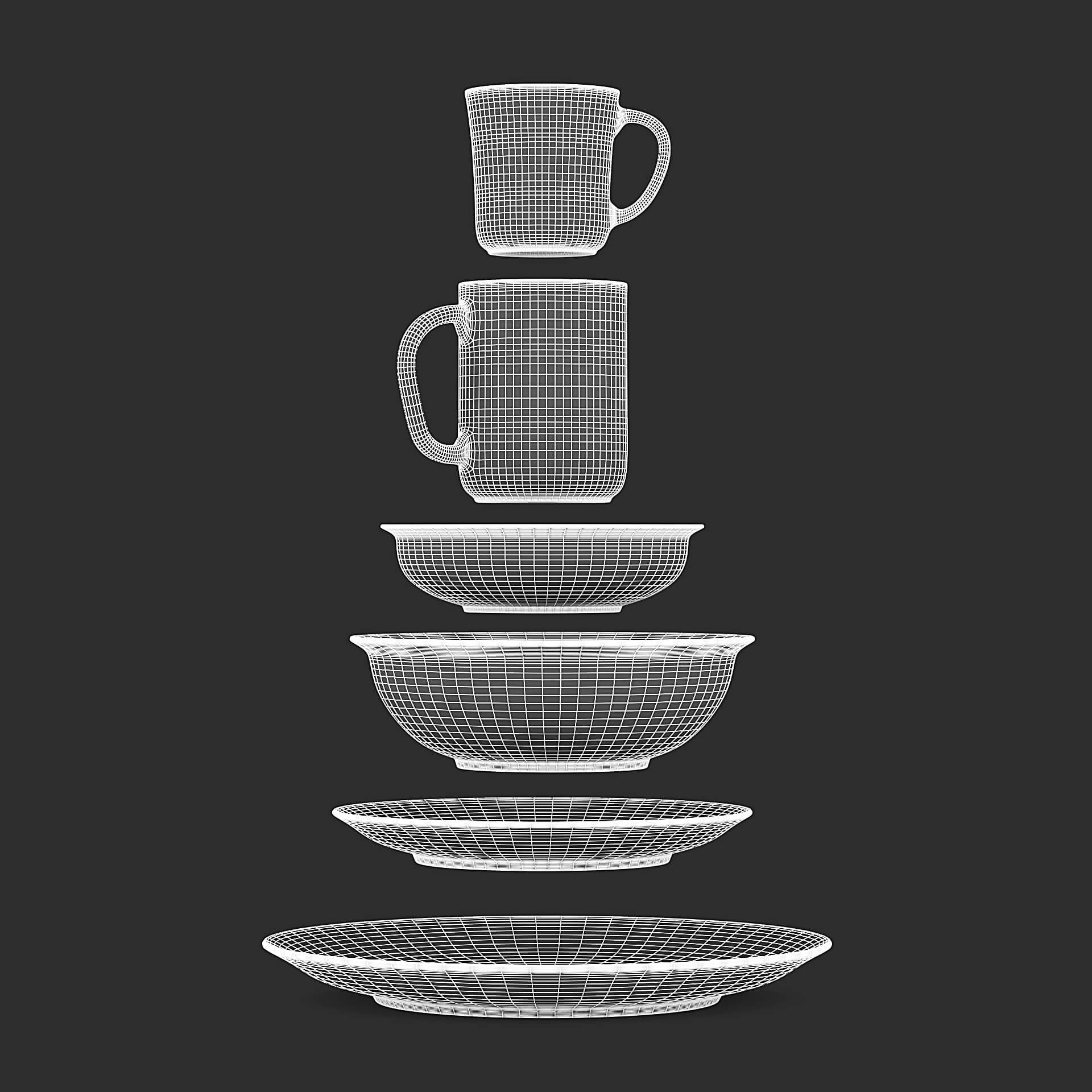 Tableware Set II - 3D Model by fusemesh