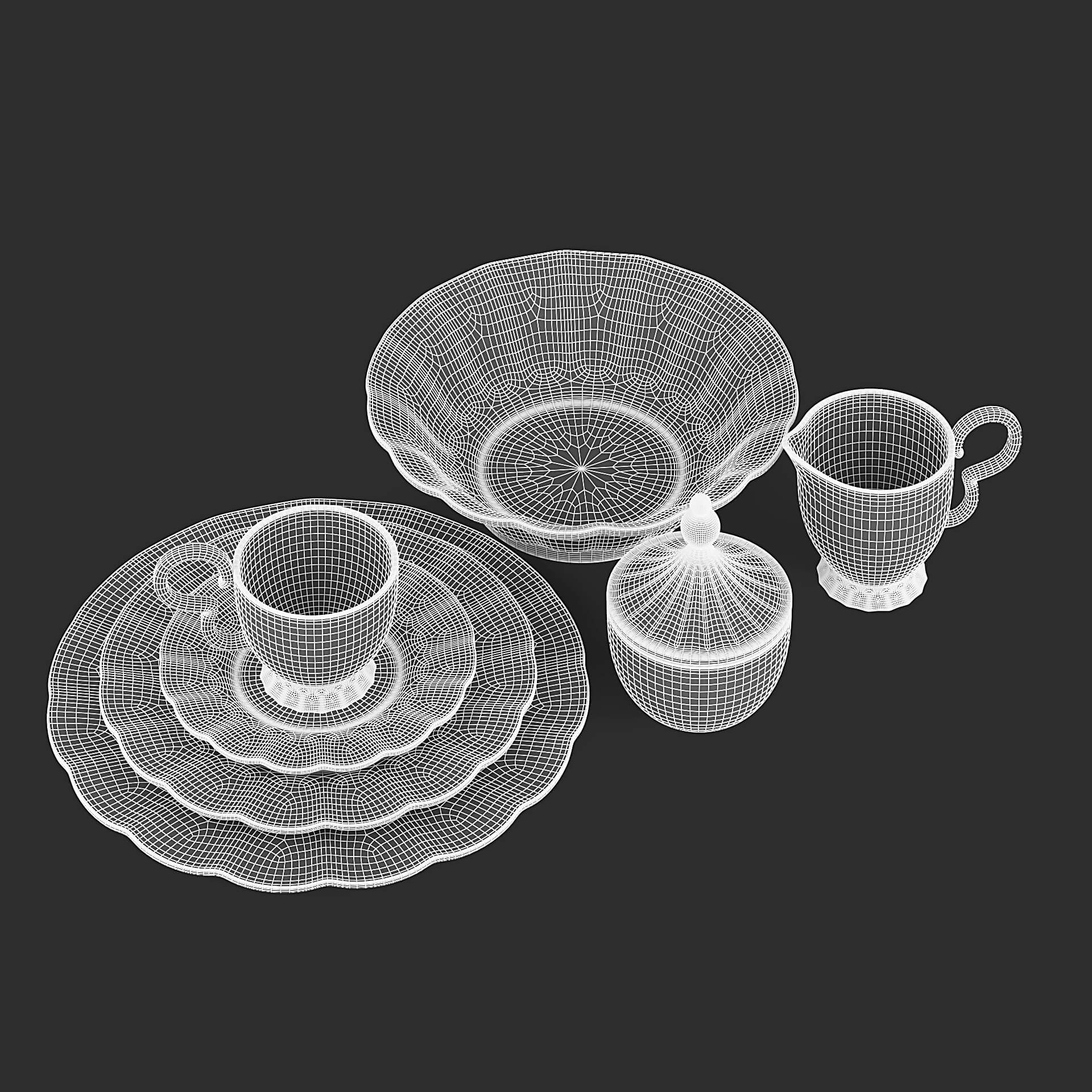 Tableware Set III - 3D Model by fusemesh