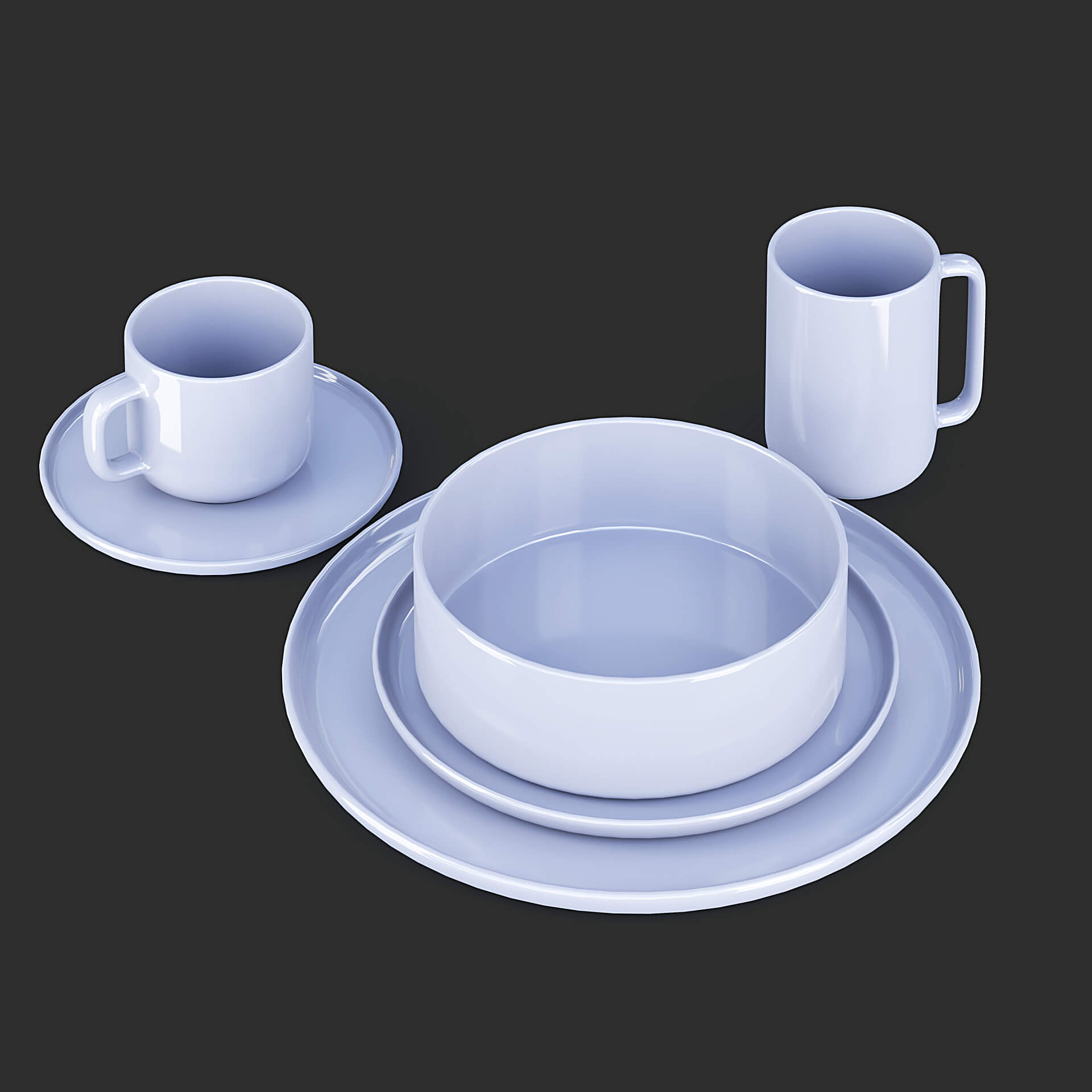 Tableware Set - 3D Model by fusemesh