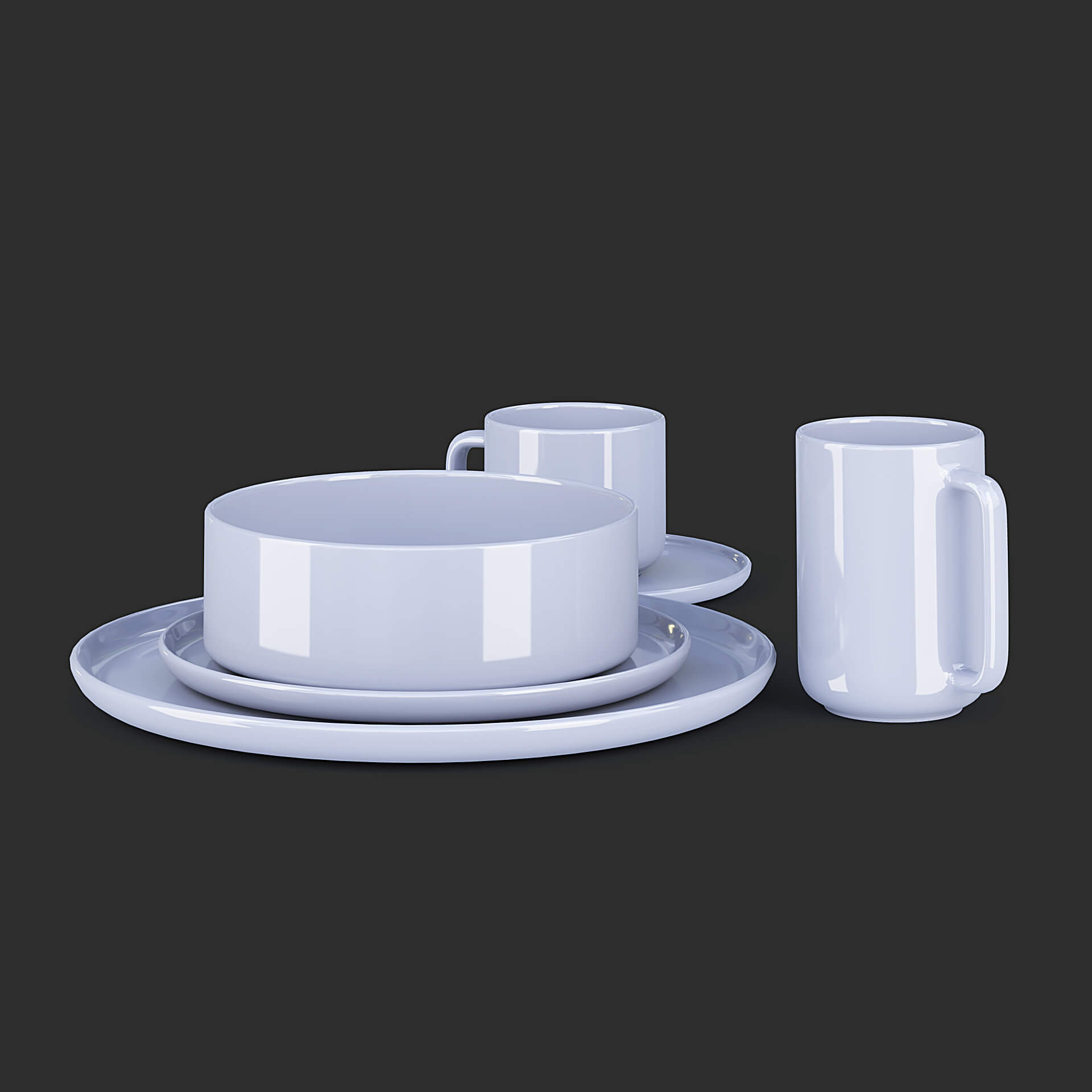 Tableware Set - 3D Model by fusemesh
