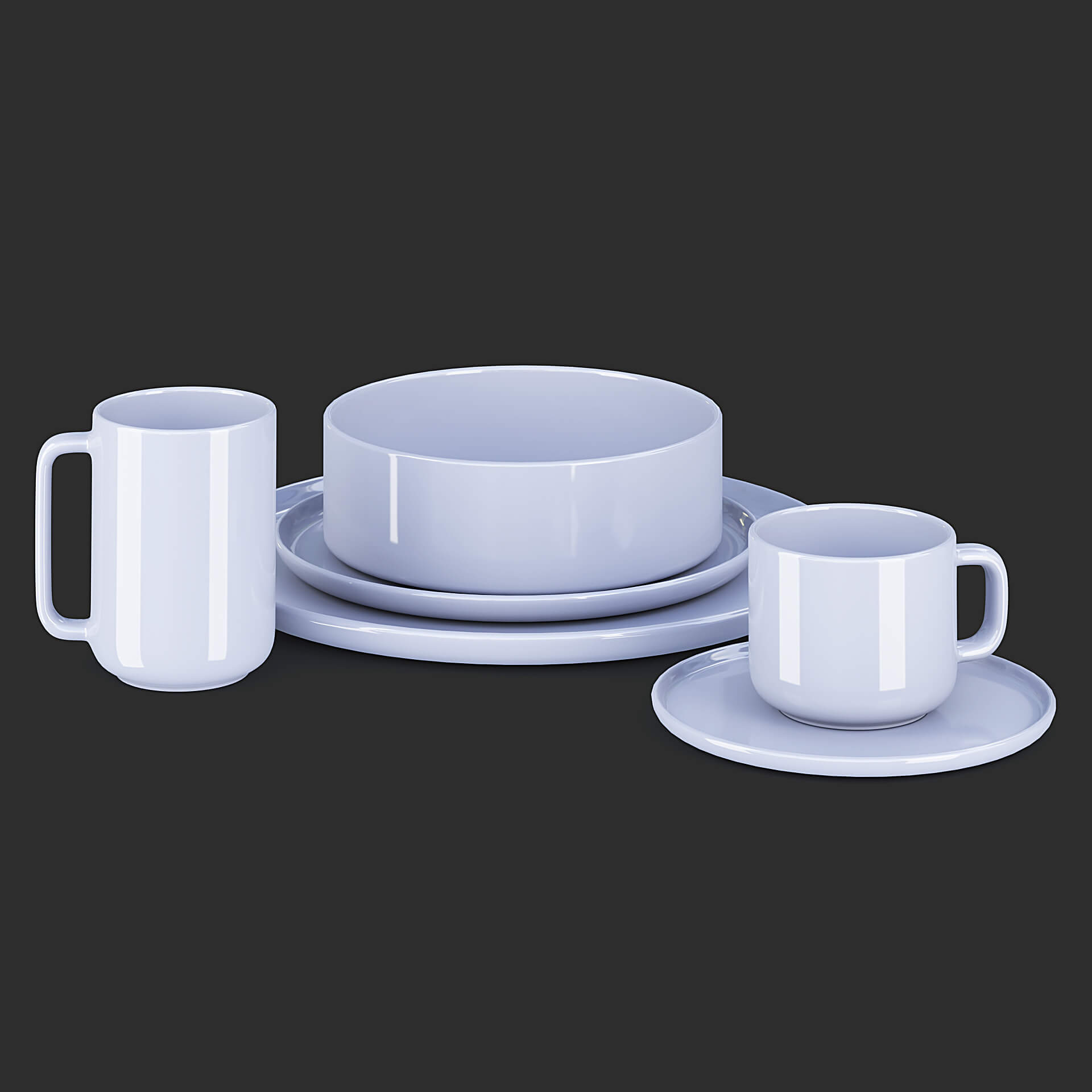 Tableware Set - 3D Model by fusemesh