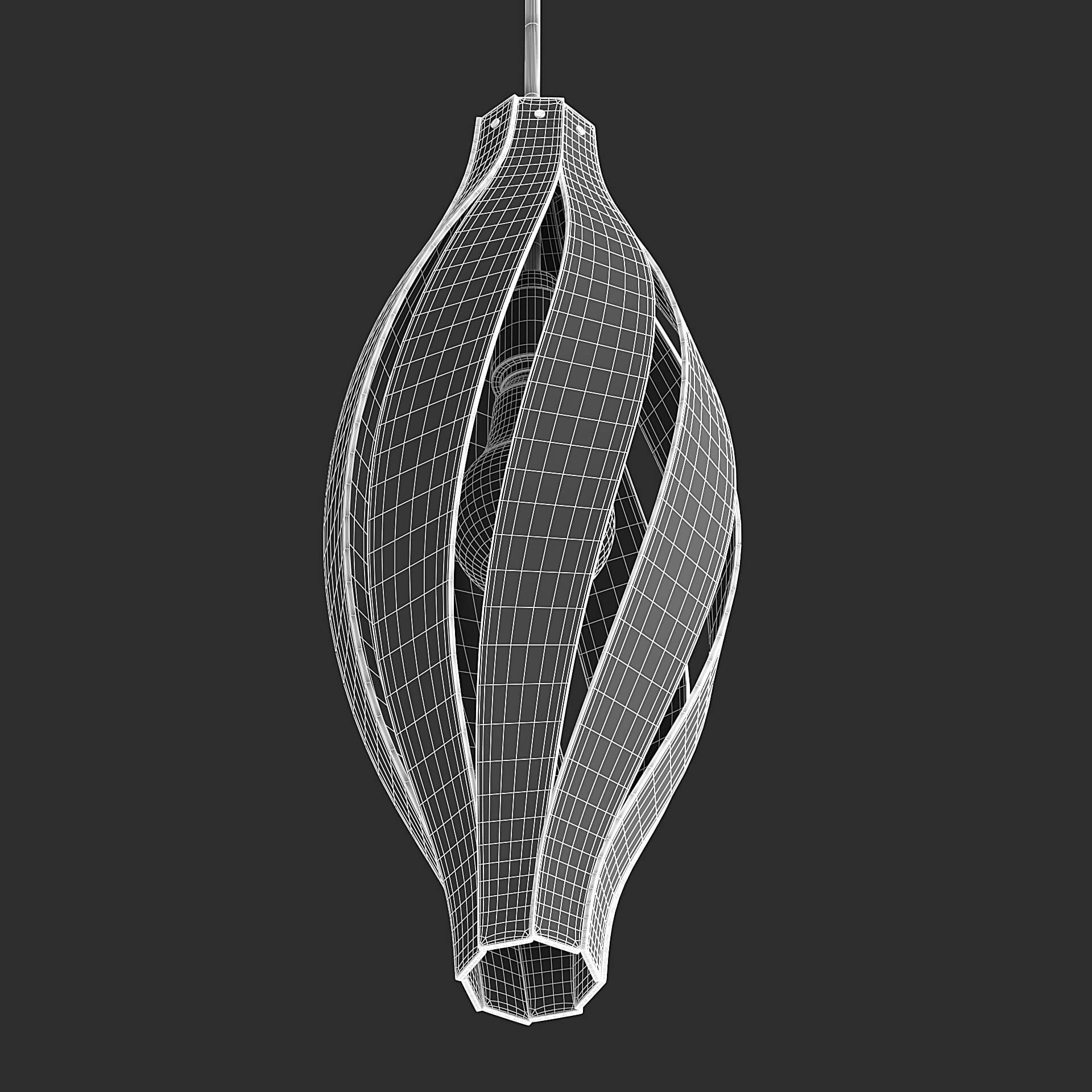 Wooden Hanging Lamp - 3D Model by fusemesh