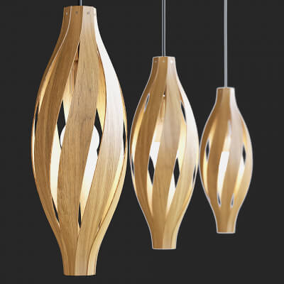 Wooden Hanging Lamp - 3D Model by fusemesh