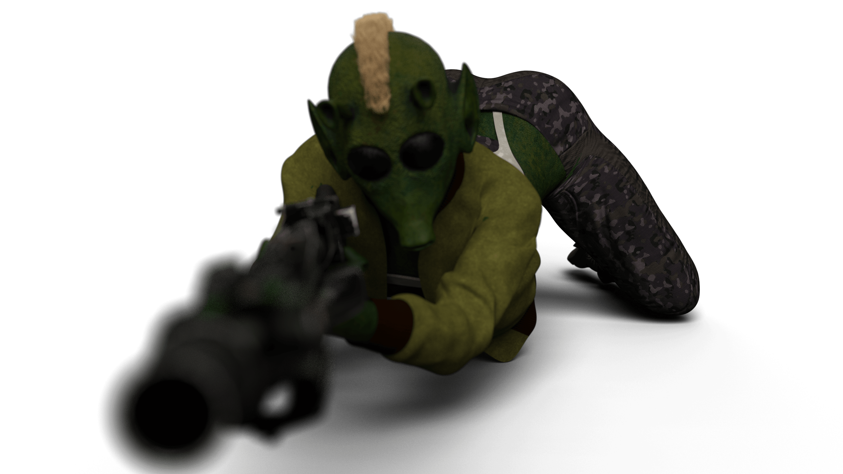 Female Rodian 3D Render, Digital Art by fxbescalante