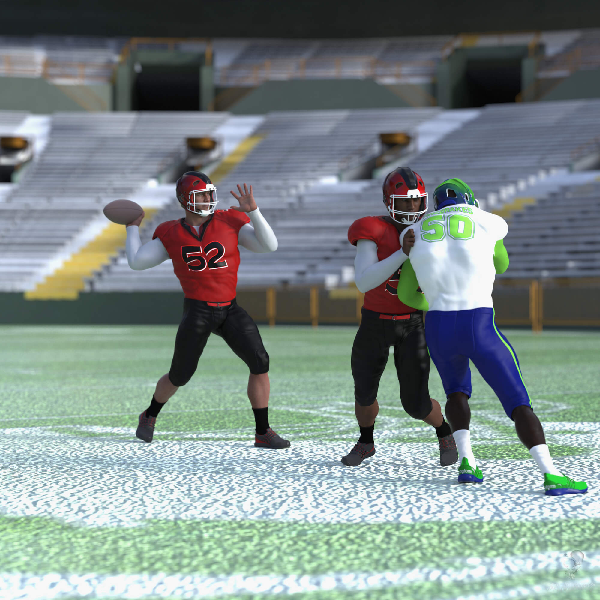 G3R American Football Prop and Poses - Daz Content by G3 Renderworks
