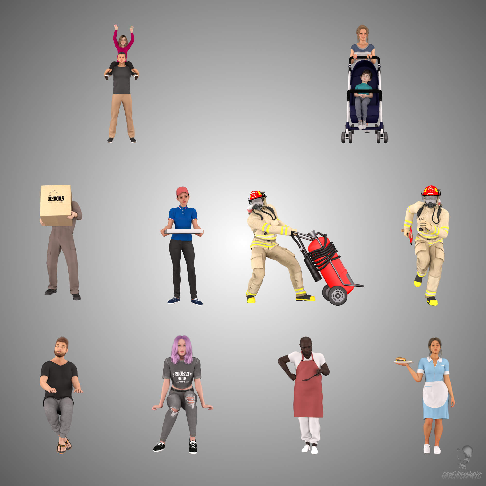 G3R Modern Billboard Pack 6 - Daz Content by G3 Renderworks